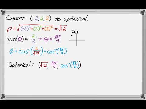 Converting to Spherical Coordinates: Point (Ordered Triple) and a ...