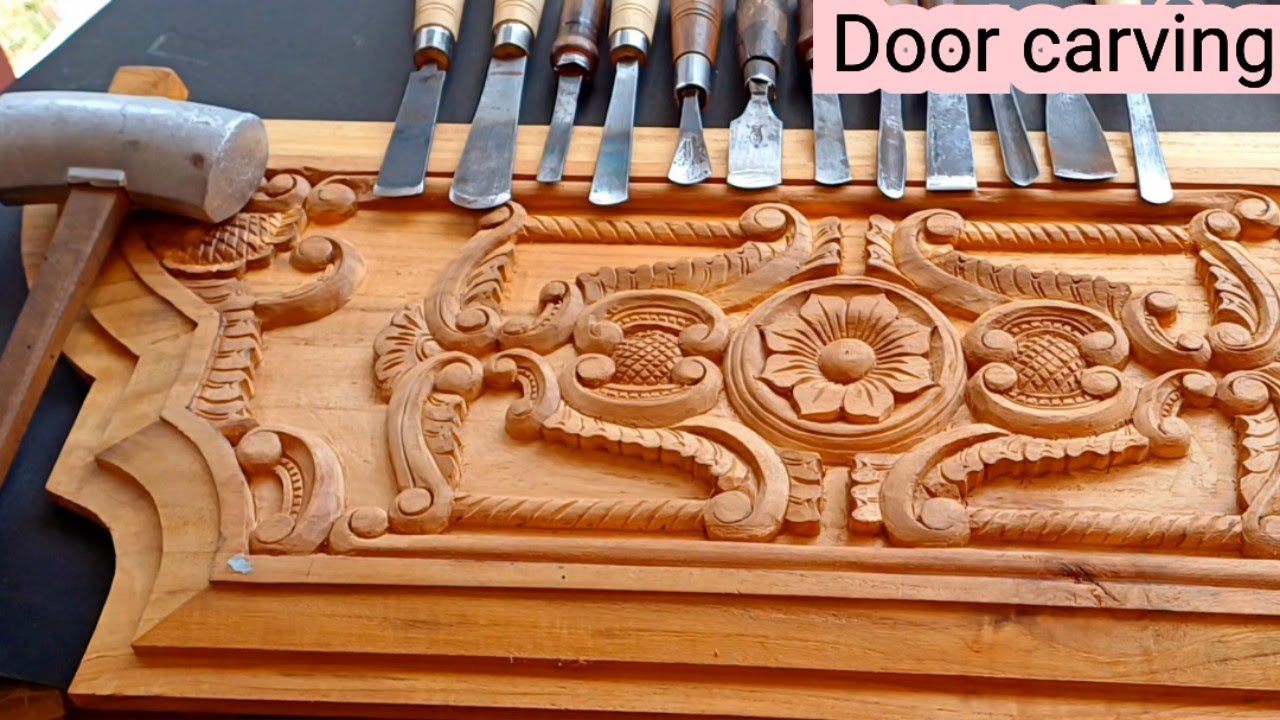 Amazing wood carving Door pannel - YouTube