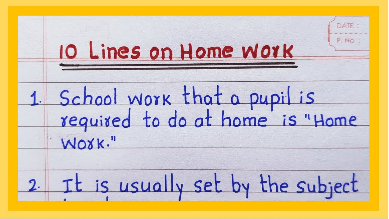 10 Lines on Homework in English | Few Lines about Homework - YouTube