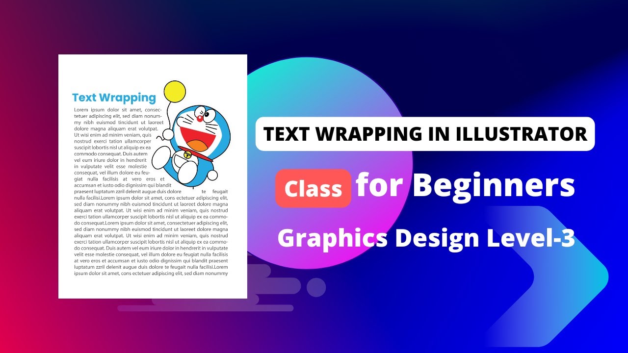 Graphics Design Level-3 Text Wrapping In Illustrator - YouTube