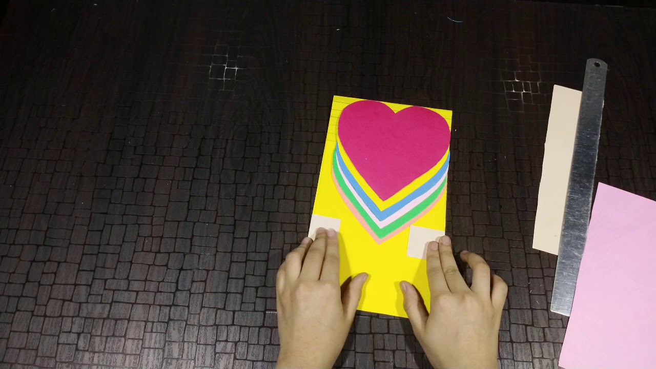 How to make a beautiful rainbow waterfall card - YouTube