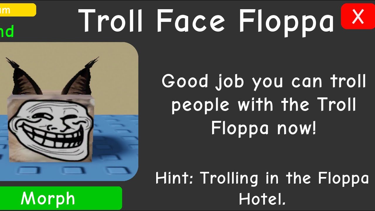 How To Get The “Troll Face Floppa” | Find The Floppa Morphs #roblox # ...