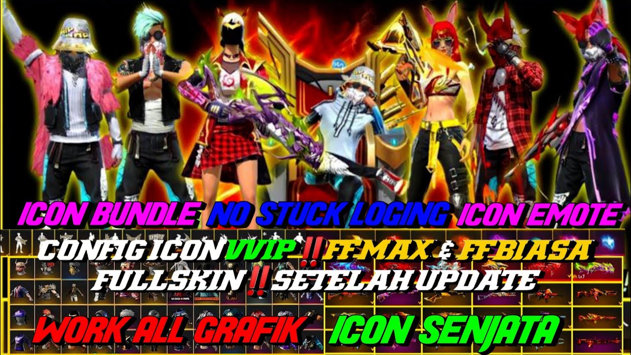 SETELAH UPDATE‼️CONFIG ICON VVIP‼️FF MAX DAN FF BIASA TERBARU‼️FULLSKIN ...