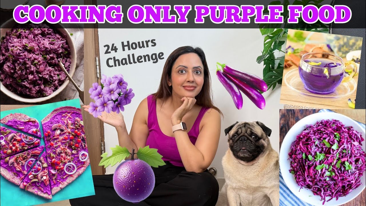 OMG I Cooked & Ate Only PURPLE Color Food For 24 Hours | Food Challenge ...