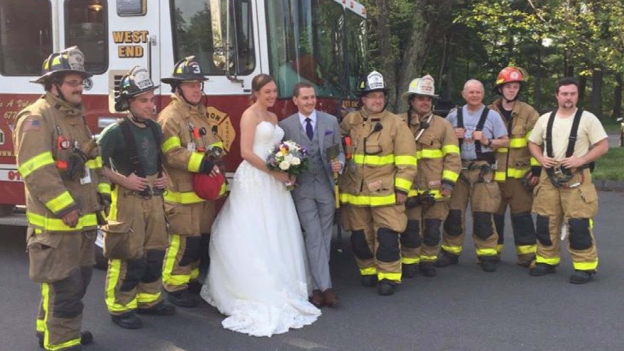 Firefighters Take Newlyweds To Reception After Wedding Trolley Catches ...