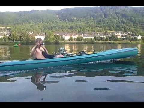 Kanu mit Motor. Mit dem motorisierten Kajak auf der Mosel. - YouTube