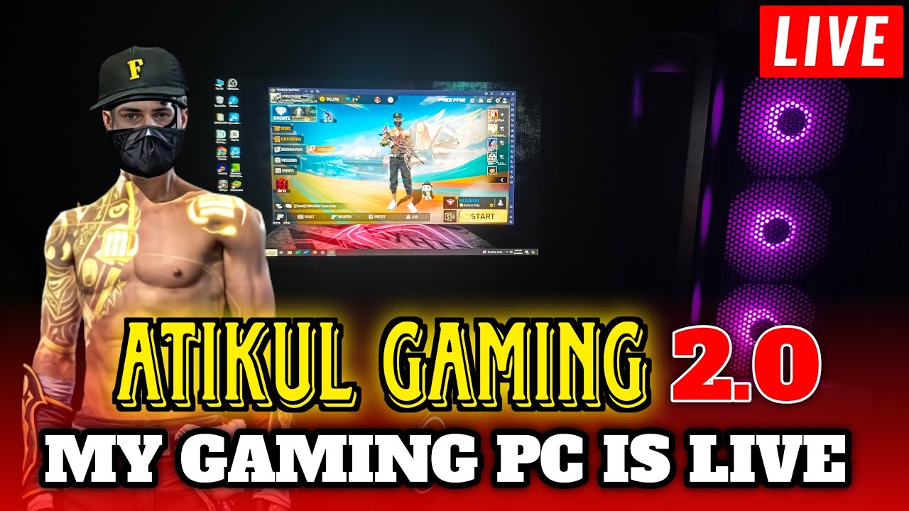 Free Fire Live with Atikul Gaming || MY PC IN || FREE FIRE LIVE IS ...