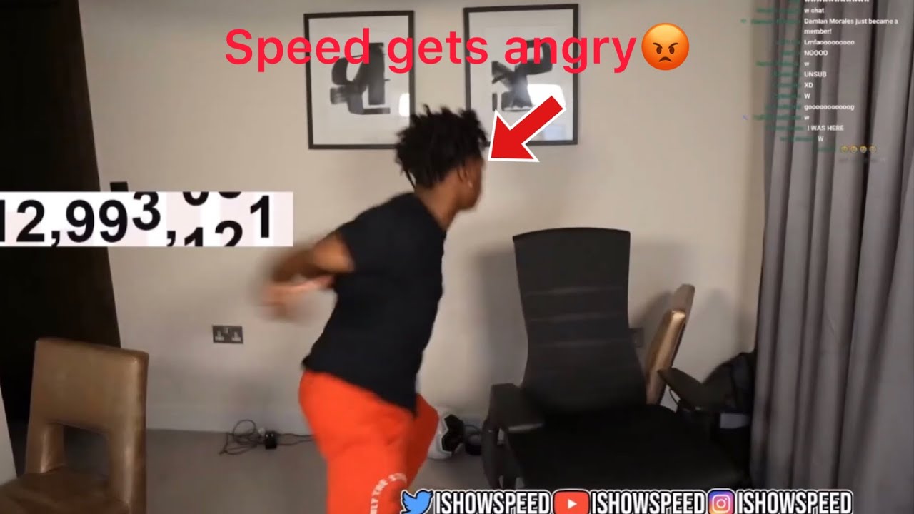 IShowSpeed gets angry after people unsubscribe when he reaches 13 ...