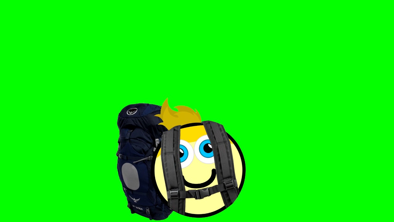 Happy girl with backpack - green screen - YouTube
