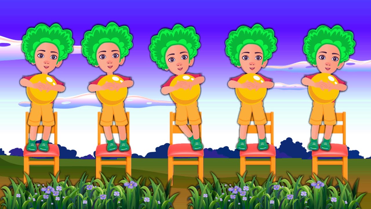 Cinco pequeños bebés saltando en la cama | Canciones bebés | Five ...