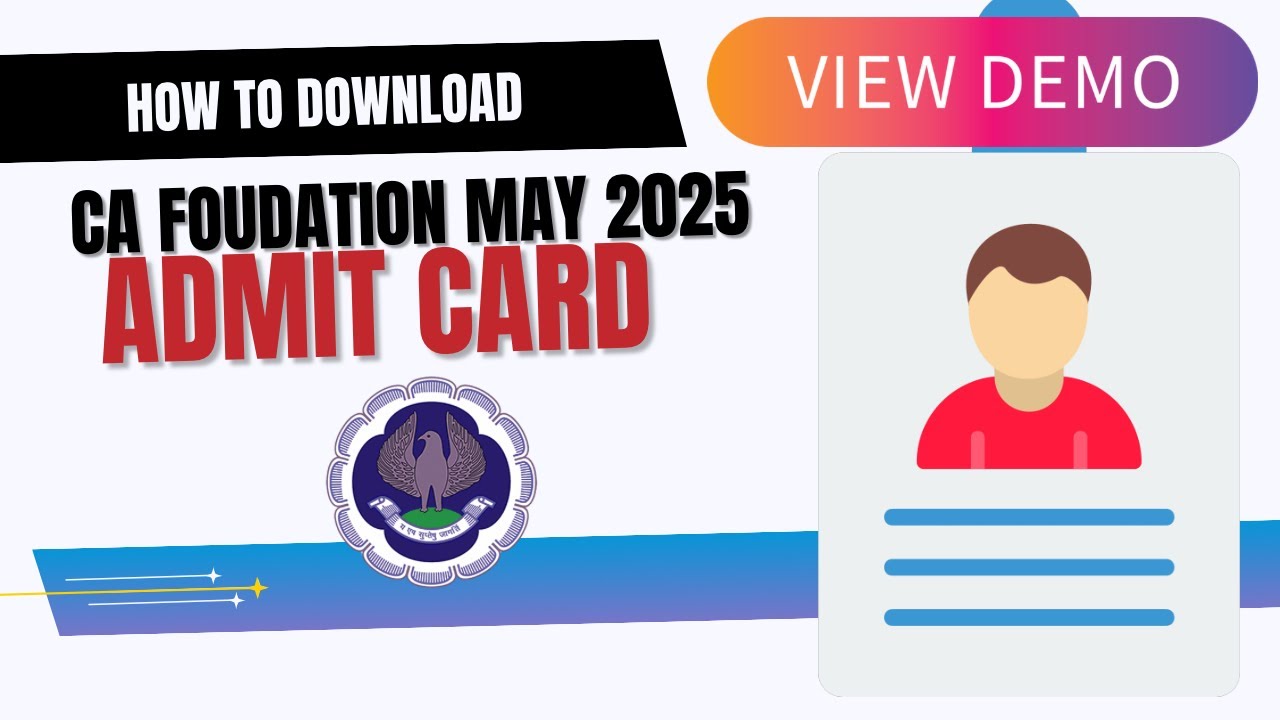 live Demo :- How to Download CA Foundation May 2025 Admit card - YouTube