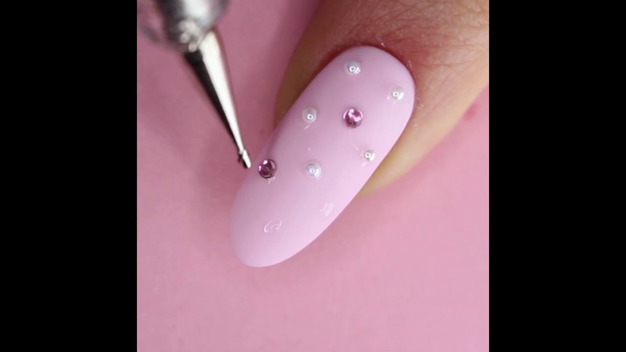 Nail Art Perle e strass tutorial - YouTube