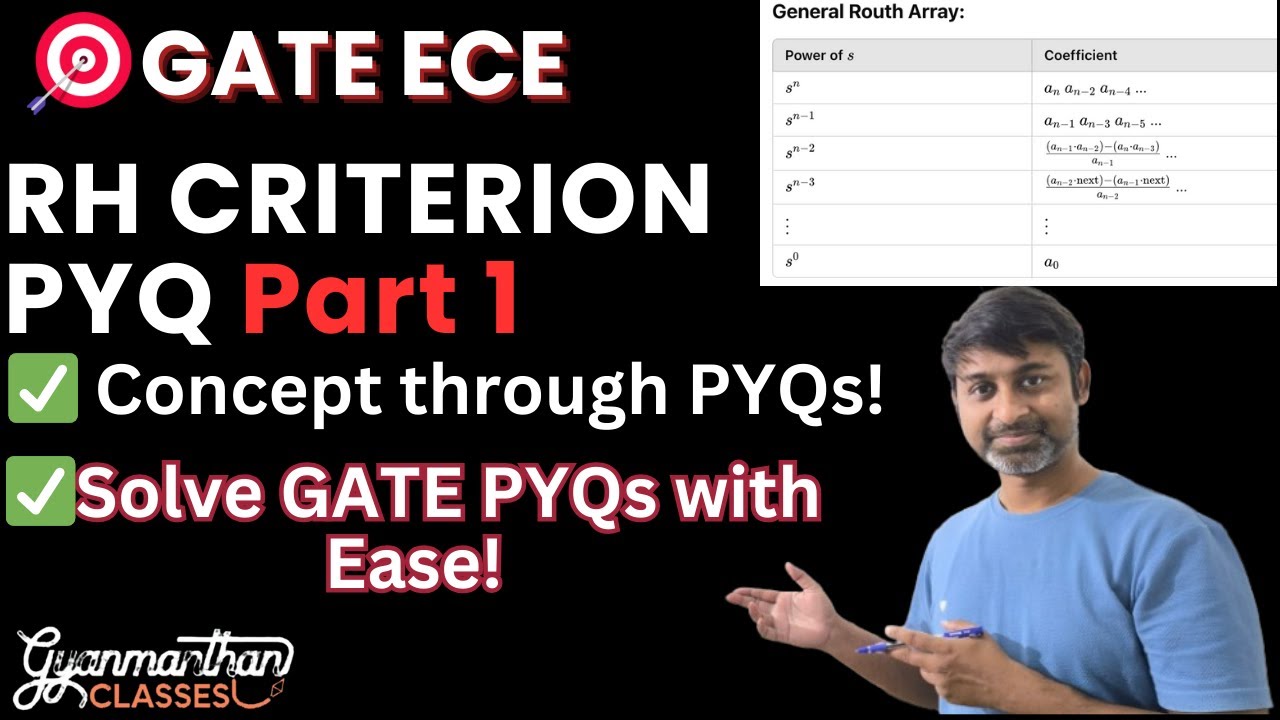 GATE ECE: RH-Creterion Part 1:PYQ Solutions with Concept Clarity - YouTube