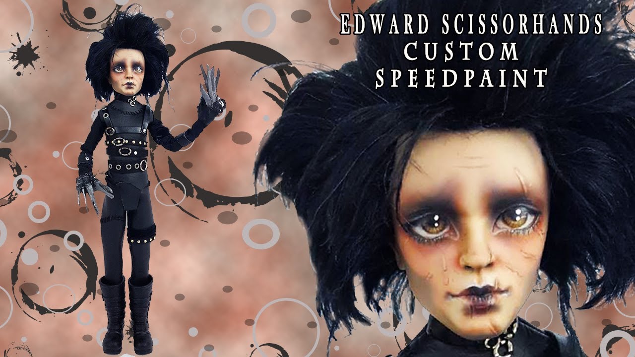 OOAK Edward Scissorhands Monster High Custom Speedpaint Video - YouTube