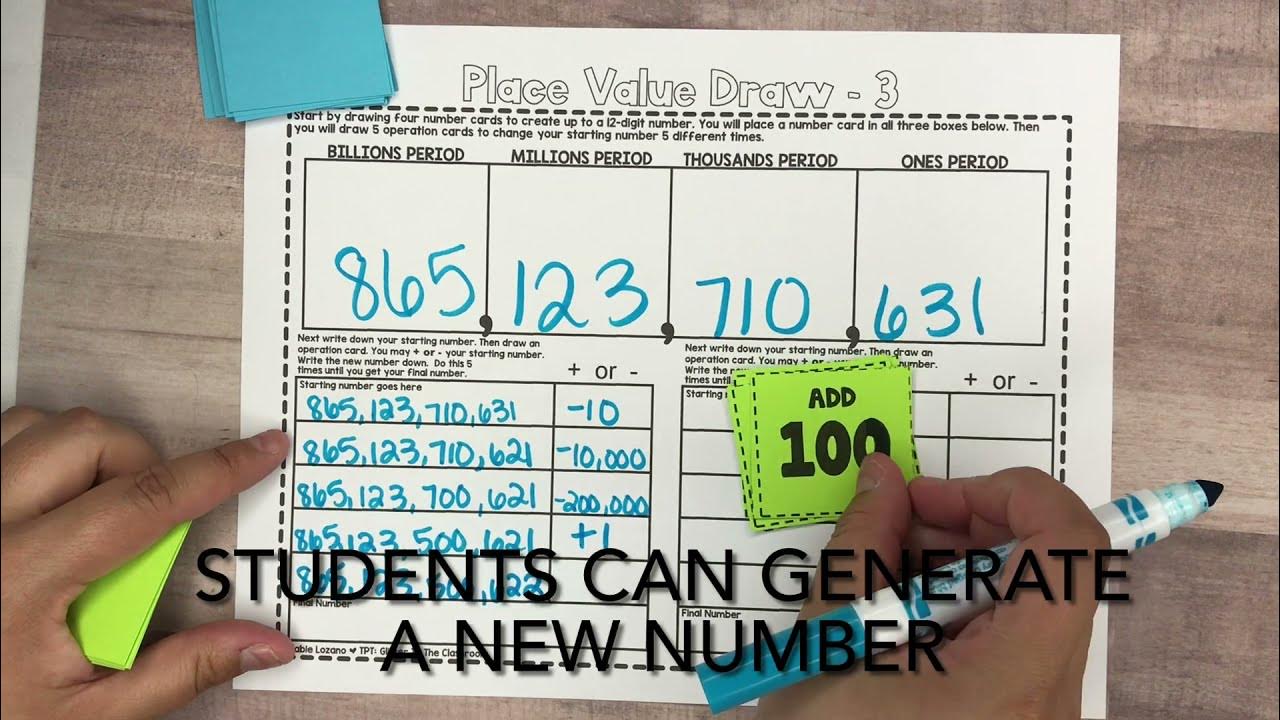 Place Value Draw & Spin - Place Value Activities for Upper Elementary ...