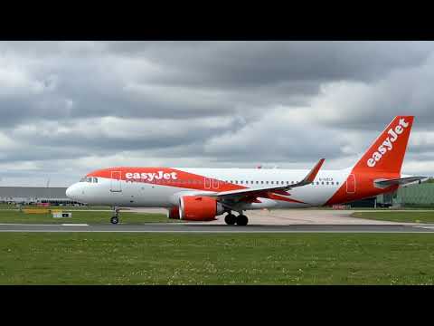 easyJet A320neo Take Off from Manchester 23L to Paphos #aviation