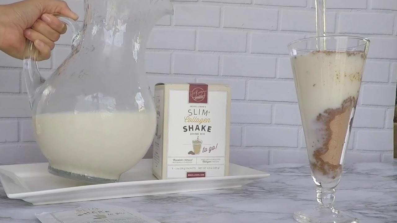 SLIM Collagen Shake in Chocolate Almond by Dr. Kellyann - YouTube