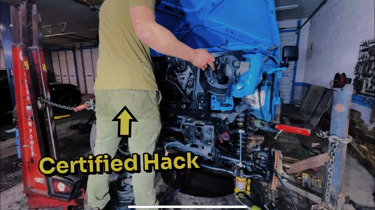Repairing The Frame & Body on a Wrecked Jeep Wrangler - YouTube