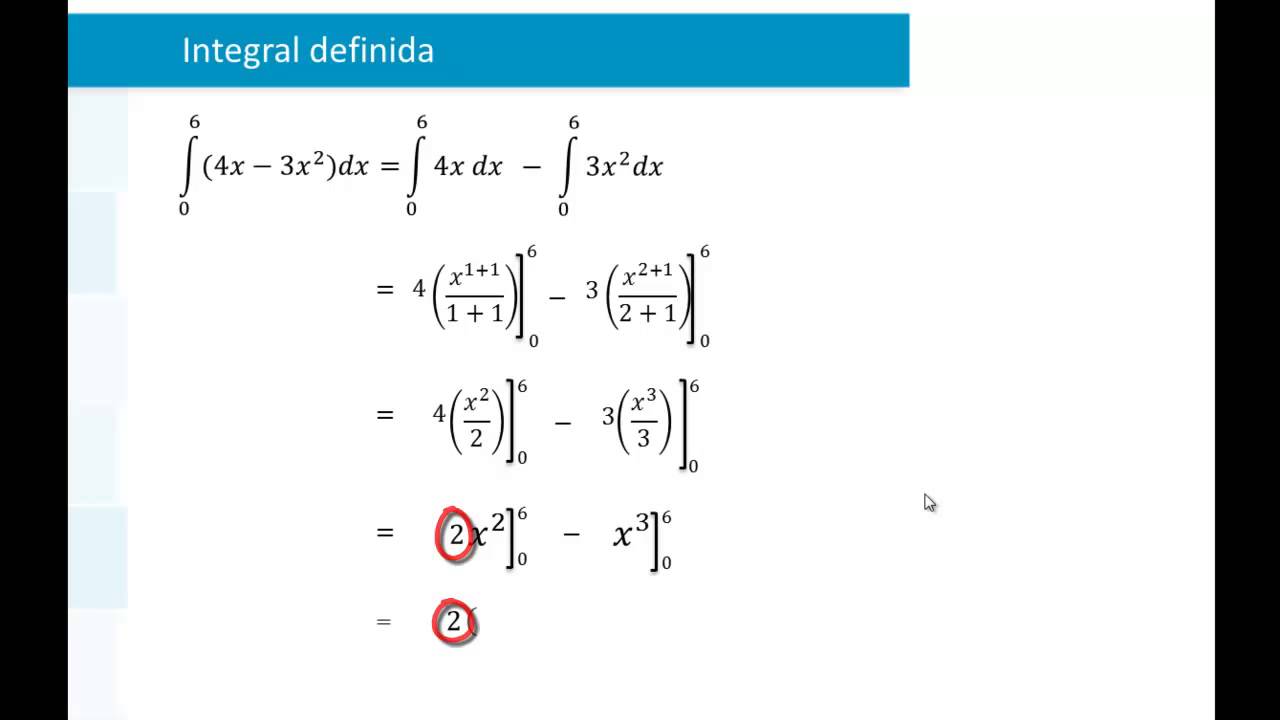 Integral definida de una suma de polinomios - YouTube