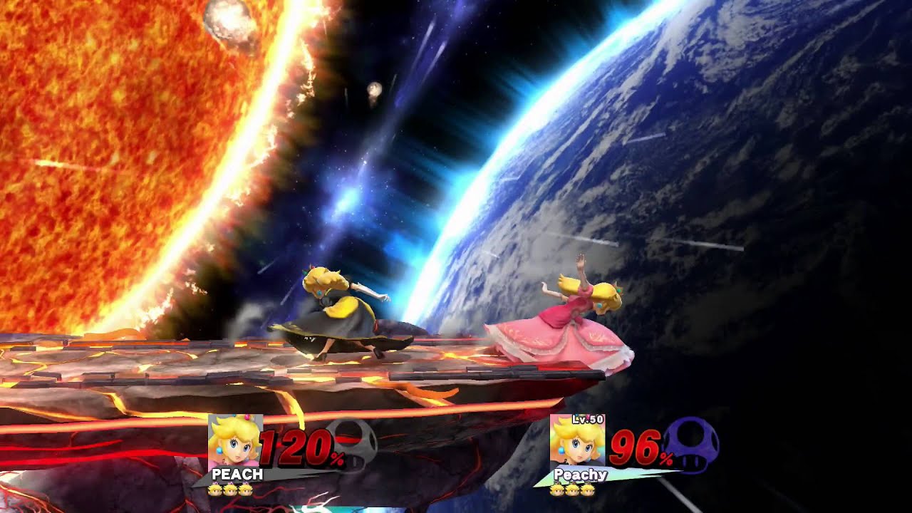 Super Smash Bros. - Wii U - Peach CPU vs Peach Amiibo - YouTube