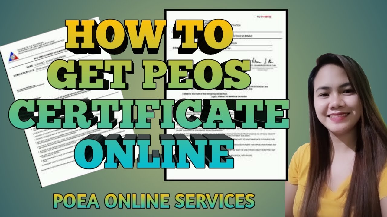 Paano kumuha ng PEOS certificate online | old version - YouTube