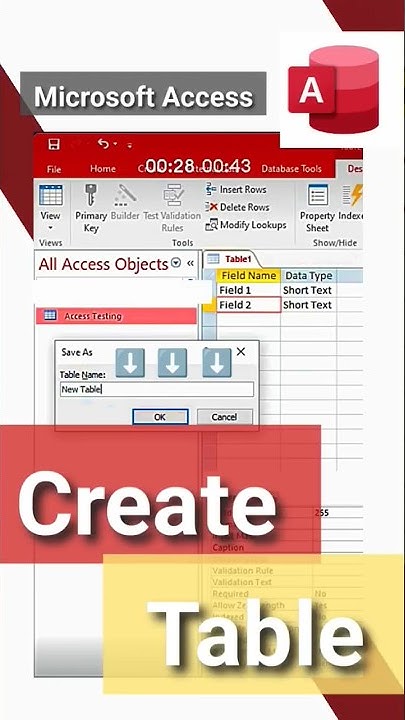 Create New Table in Access | How to Create | Microsoft Access Tutorial ...