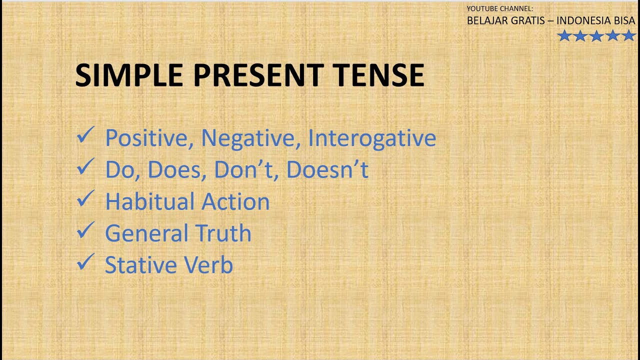 Simple Present Tense - Tutorial Bahasa Inggris - YouTube