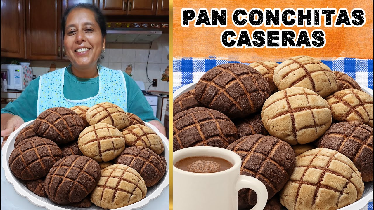 “CONCHITAS DE PAN DULCE CASERAS 🍞 | Receta Fácil, Esponjosas y ...