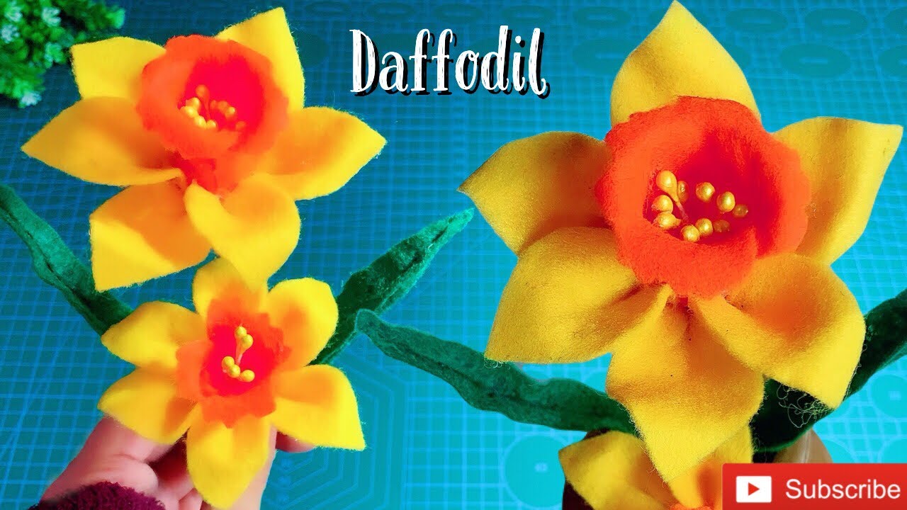 How To Make Daffodil Felt Flower - YouTube