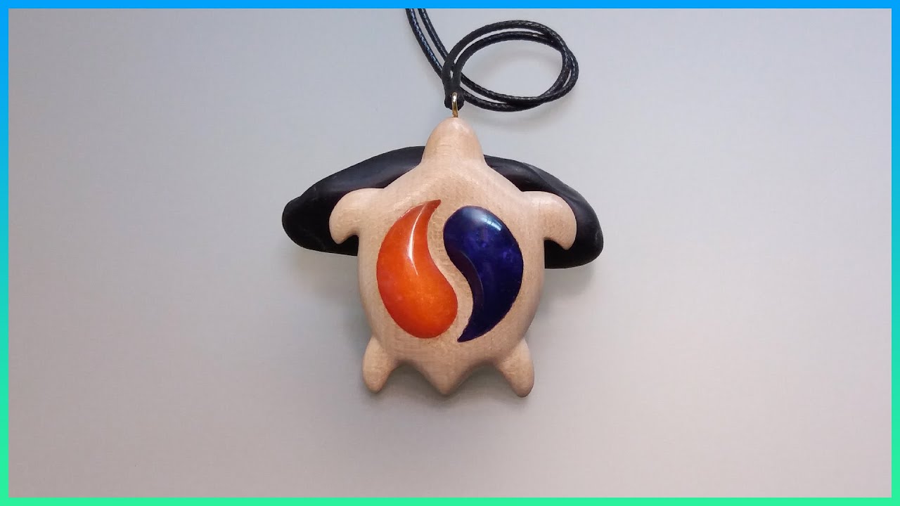 Resin art Amazing yin yang turtle pendant made of wood and epoxy resin ...