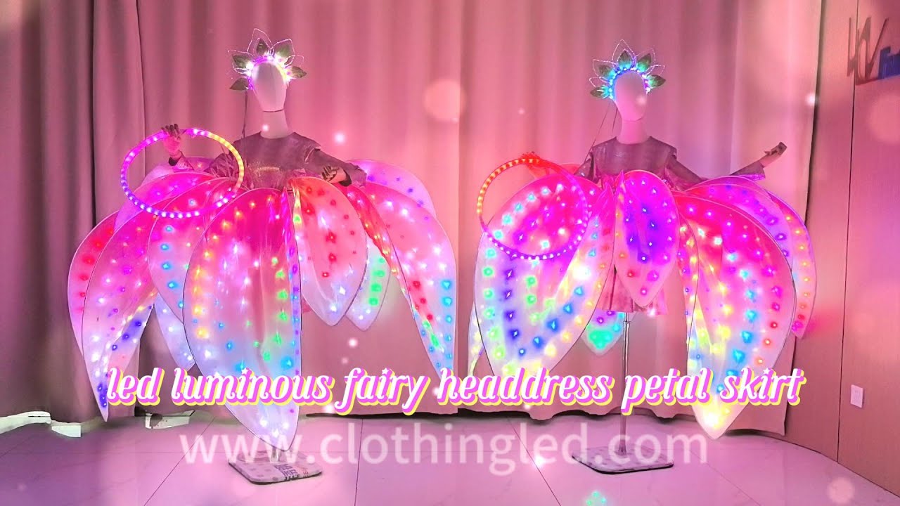 led luminous fairy headdress petal skirt - YouTube