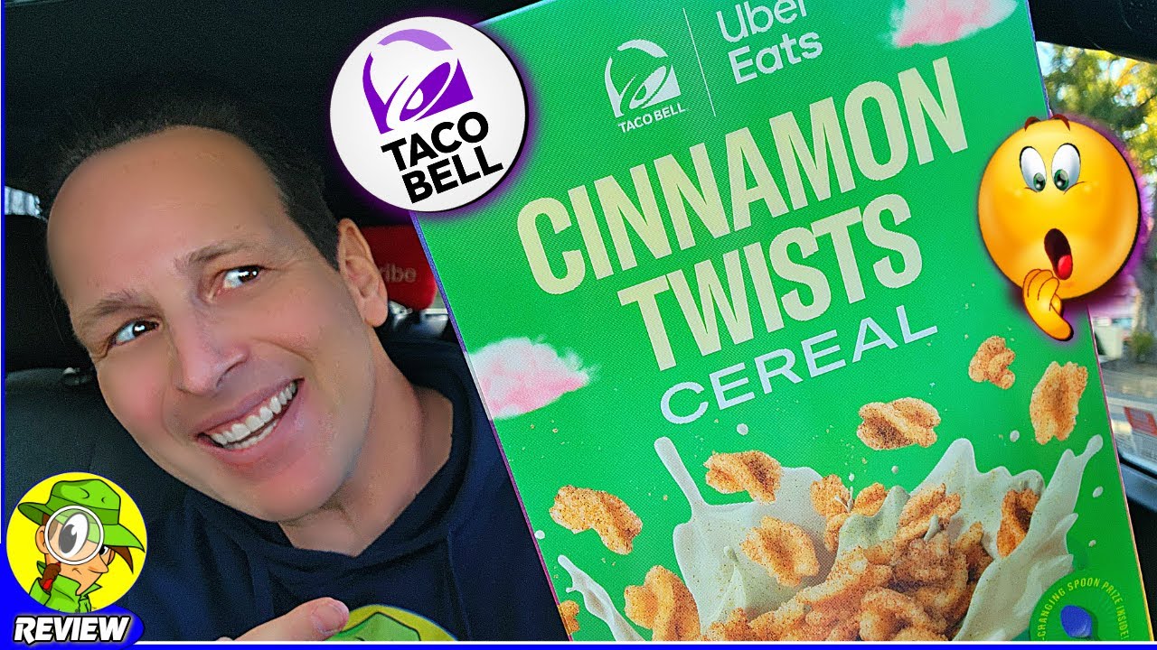 Taco Bell® x Uber Eats CINNAMON TWISTS CEREAL Review 🌮🔔🥣 Color Changing ...