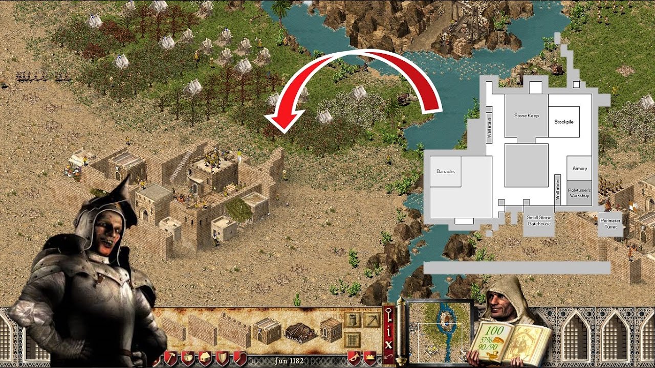 How to build Rat's defensive castle 🎯🏰 in Stronghold Crusader - YouTube