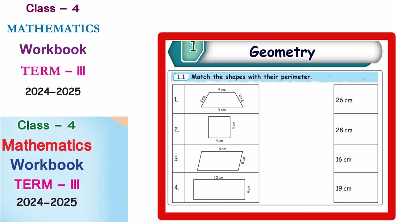 EE 4th standard maths term 3 work book answers unit 1 Geometry English ...