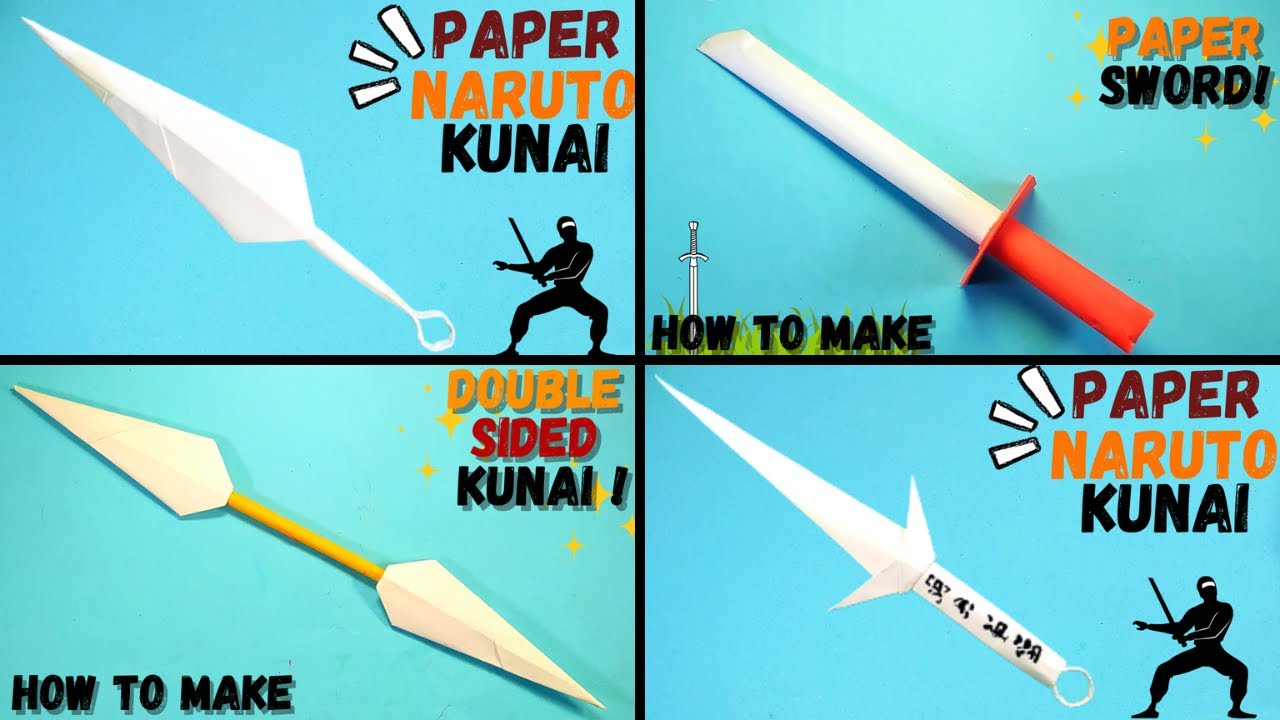 How to Make 4 Easy Kunai from Paper | How To Make Naruto Paper Kunai ...