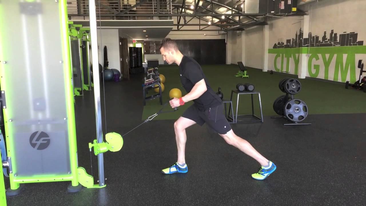 Split Stance Lunge w/ Low Cable Row - YouTube