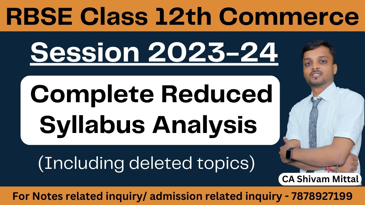 RBSE Reduced Syllabus 2023-24 | Complete Explanation with Blue Print ...
