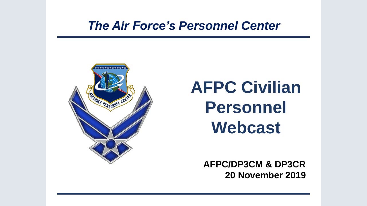 AFPC Civilian HR Webcast - 20 Nov 2019 - YouTube