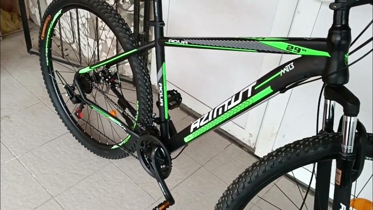 Велосипед *AZIMUT AQUA* 29″ SKD BLACK/GREEN - YouTube