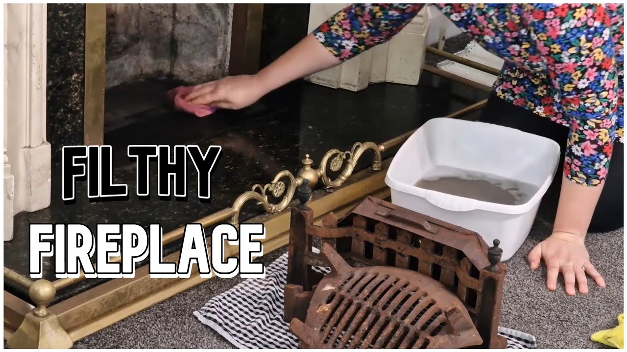 CLEANING MY FILTHY 😱 ABANDONED FIRE- PLACE 🔥🧼🧹 #cleaning #motivation # ...
