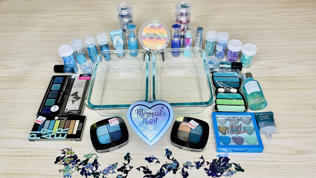 Colorful Mermaid Slime - Mixing Makeup into Slime - Mermaid Slime ...