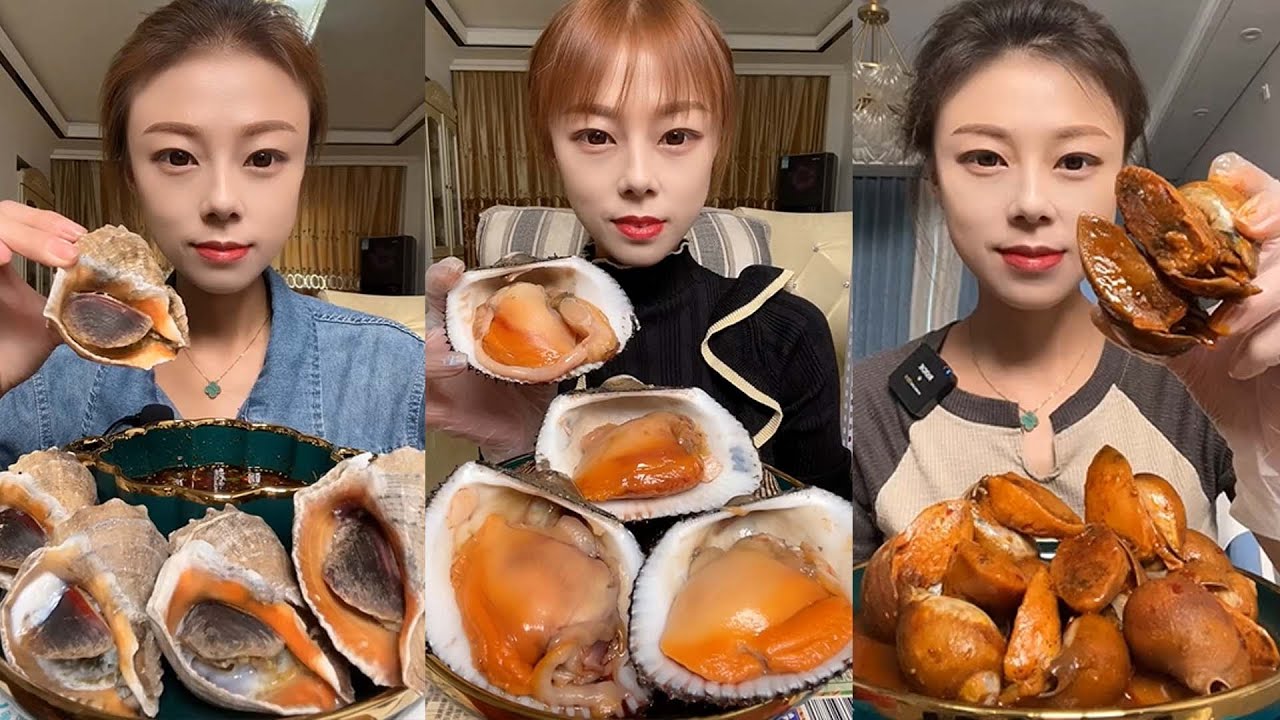 [MUKBANG] Seafood (conch, clam, abalone) EATING SHOW 吃播 먹방 - YouTube