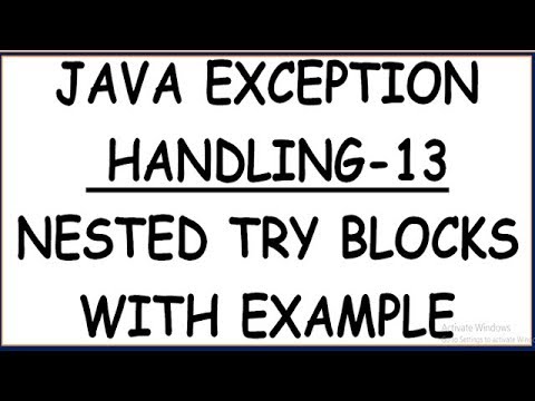 NESTED TRY BLOCKS IN JAVA EXCEPTION HANDLING - YouTube