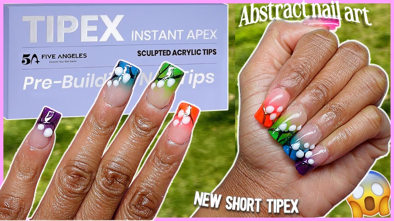 NEW TIPEX SHORT INSTANT APEX NAILS | SHORT ACRYLIC FULL COVER NAIL TIPS ...