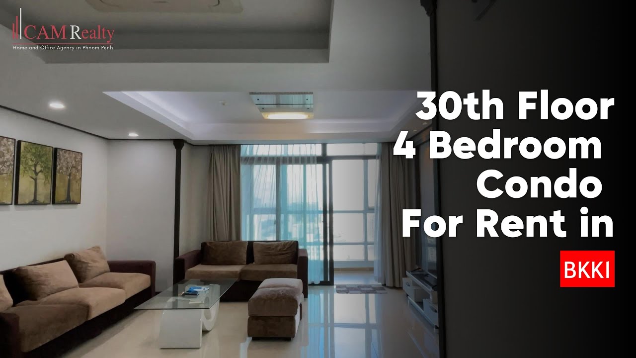 30th Floor 4 Bedroom Condo For Rent in BKK1 - YouTube