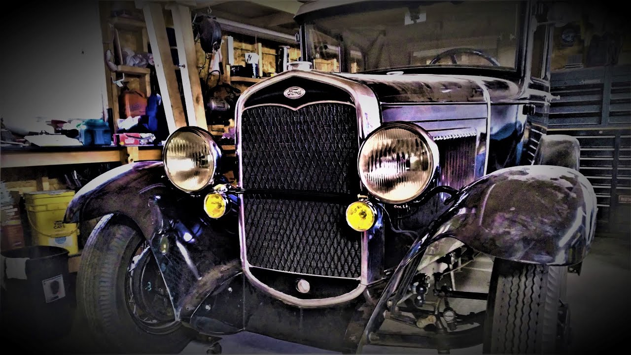 1931 Model A gets new commercial headlights on dropped bar bolt-on ...