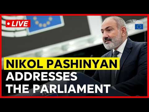 Armenian Prime Minister Nikol Pashinyan speaks to the European Parliament in Strasbourg