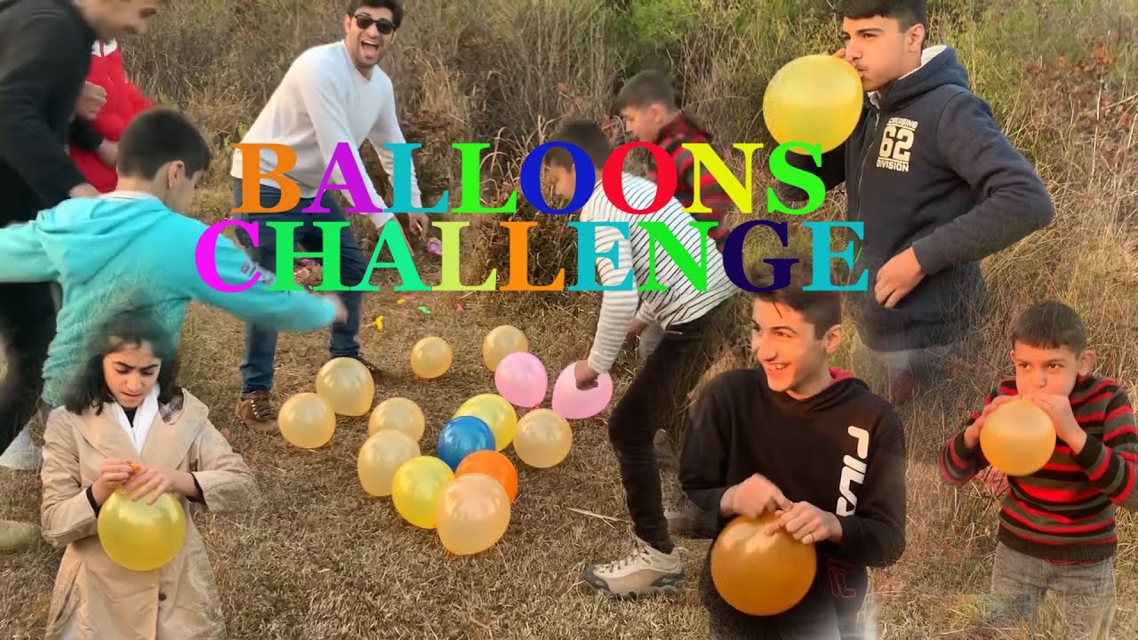 1 minute Balloons Challenge Between three teams - YouTube