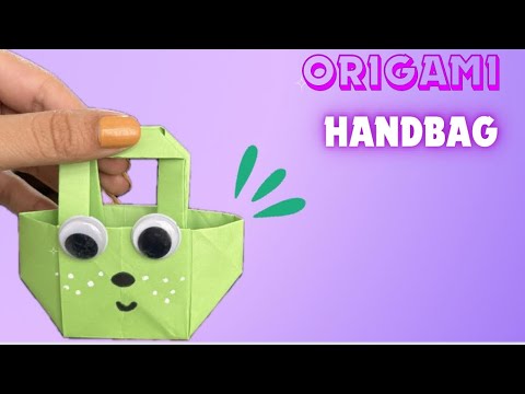 Origami Handbag | easy origami tutorial | DIY how to make paper bag ...