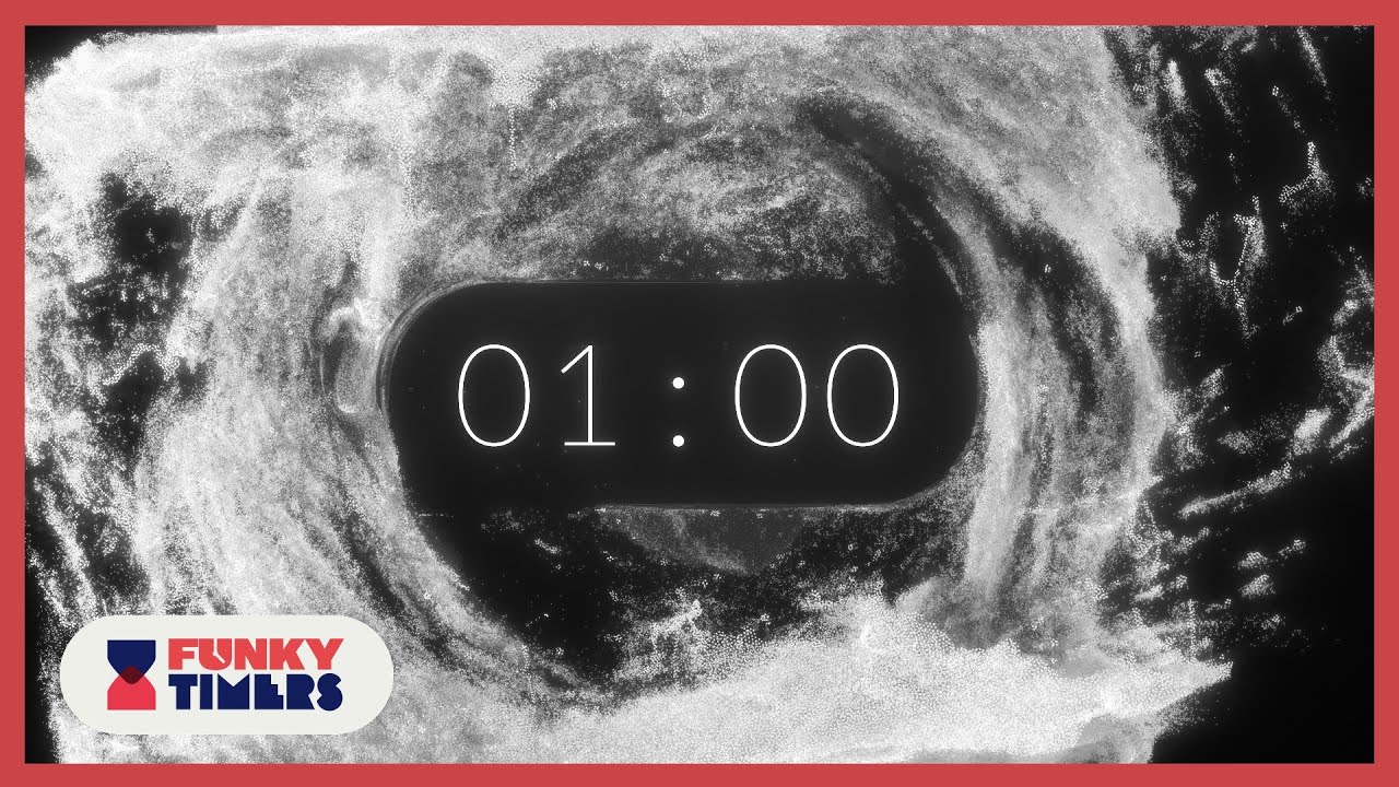 1 Minute Timer with Music | Black and White Water Swirls | Relaxing ...
